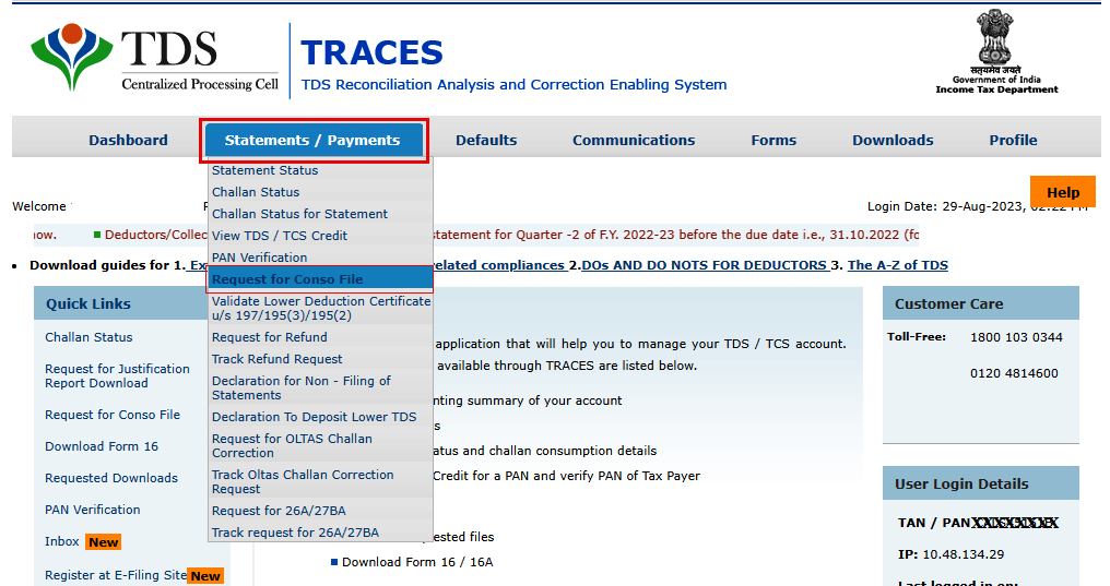 How to request Consolidated file from TRACES ? – Skorydov TDS