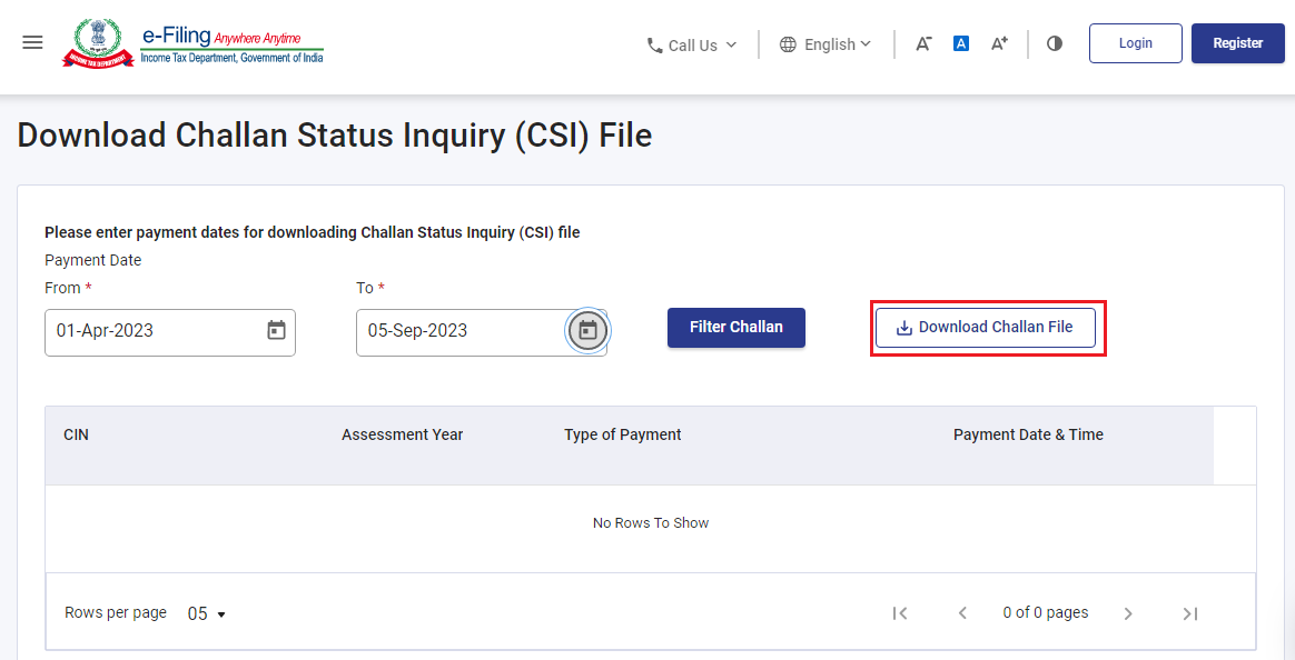 How to Download Challan (.csi) File? – Skorydov TDS