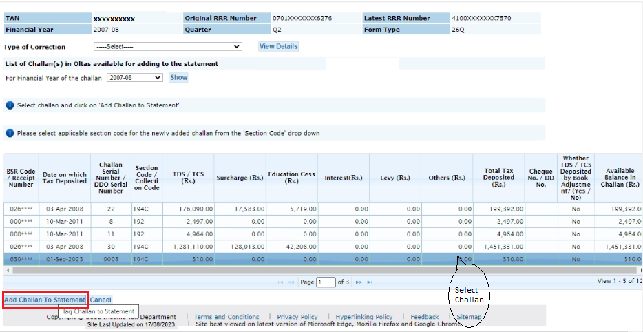 How to Add Challan to Statement on TRACES ? – Skorydov TDS