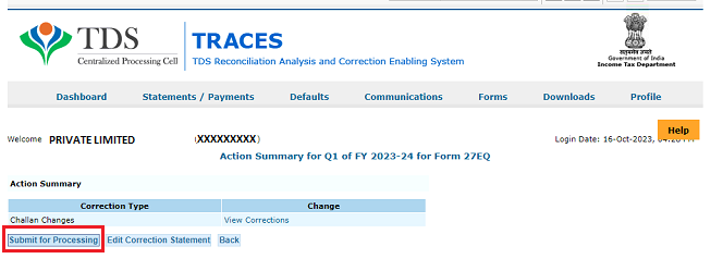 Challan Correction-How to adjust interest amount on TRACES? – Skorydov TDS