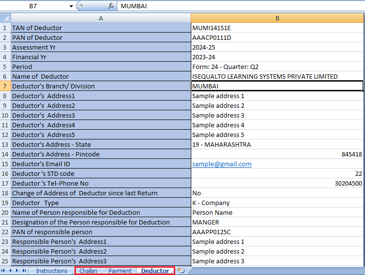 How to Prepare return Form-24Q (Q1 to Q3) through e-TDS XL ? – Skorydov TDS