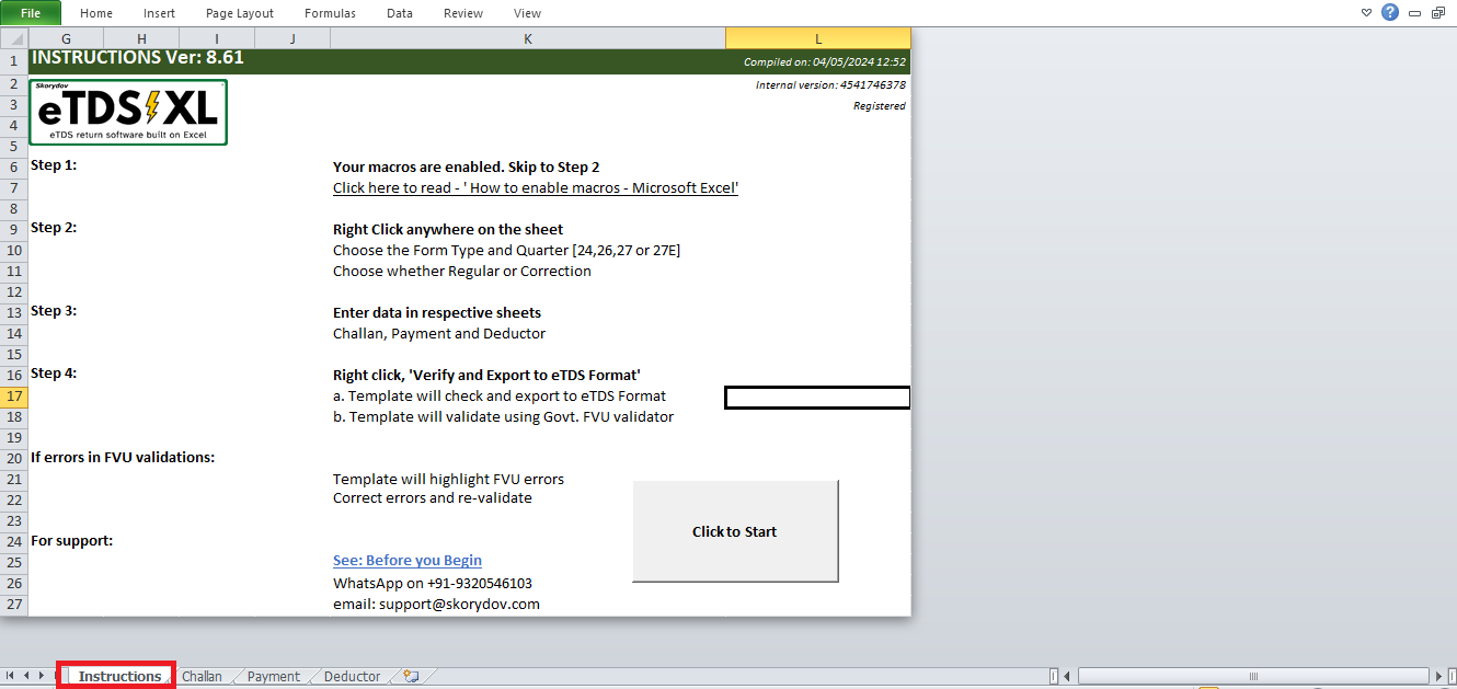 How to register E-TDS XL Software? – Skorydov TDS