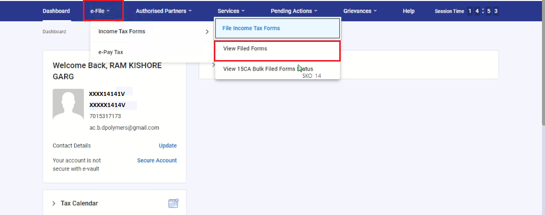 How to Download Acknowledgment receipt on income tax portal ...