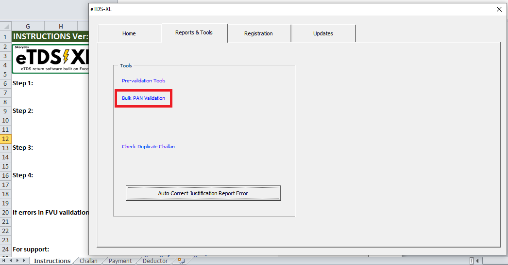How to do Bulk PAN Validation return through e-TDS XL? – Skorydov TDS
